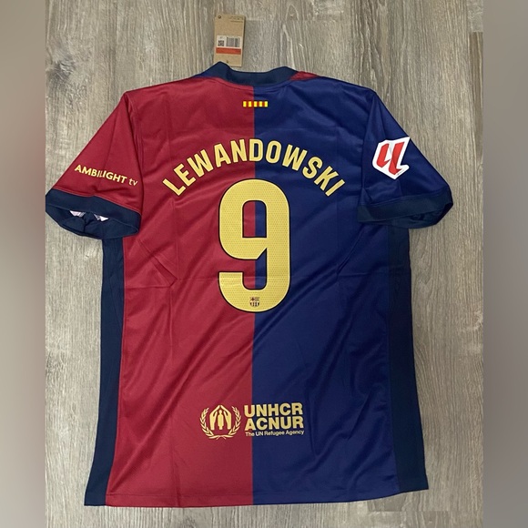 Nike | Shirts | Robert Lewandowski Fc Barcelona Home Jersey With ...